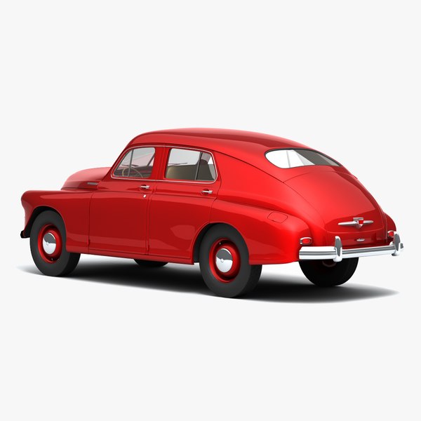 retro car pobeda m20 3d lwo