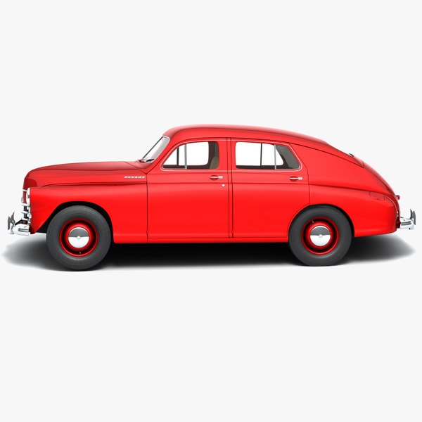 retro car pobeda m20 3d lwo