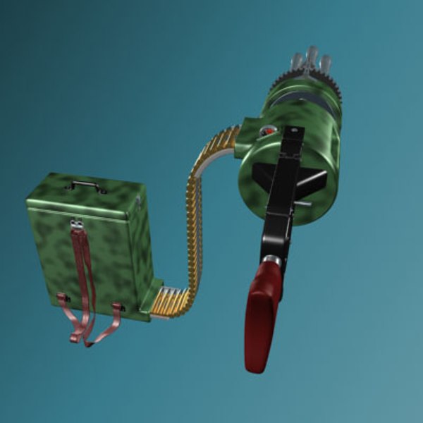 3d chaingun chain gun model