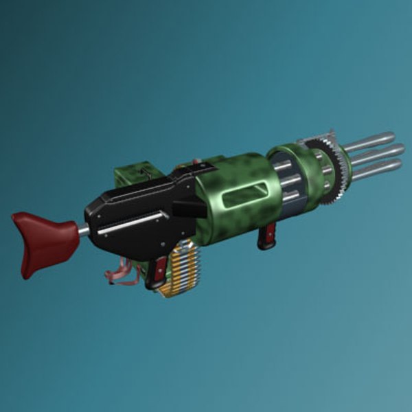 3d chaingun chain gun model