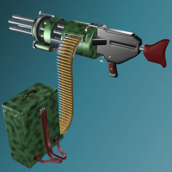 3d chaingun chain gun model