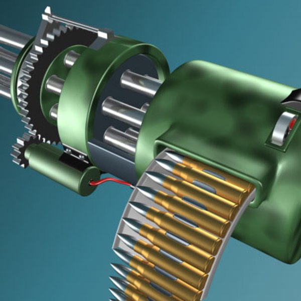 3d chaingun chain gun model