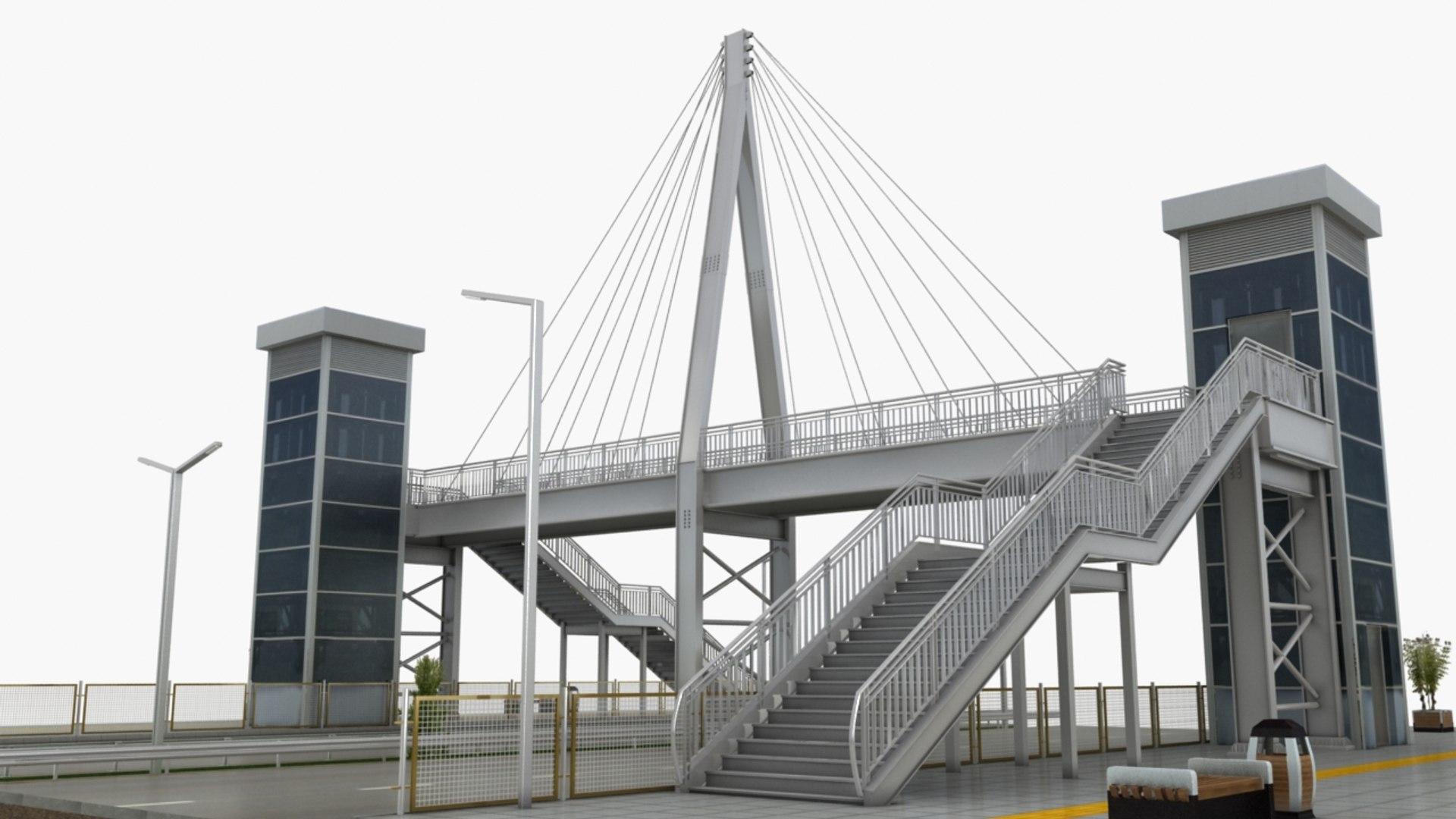 3D Pedestrian Bridge Model - TurboSquid 1222555