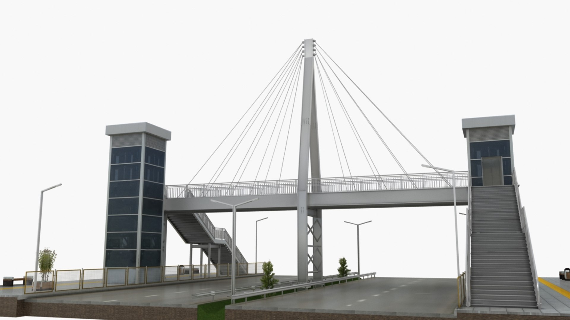 3D Pedestrian Bridge Model - TurboSquid 1222555