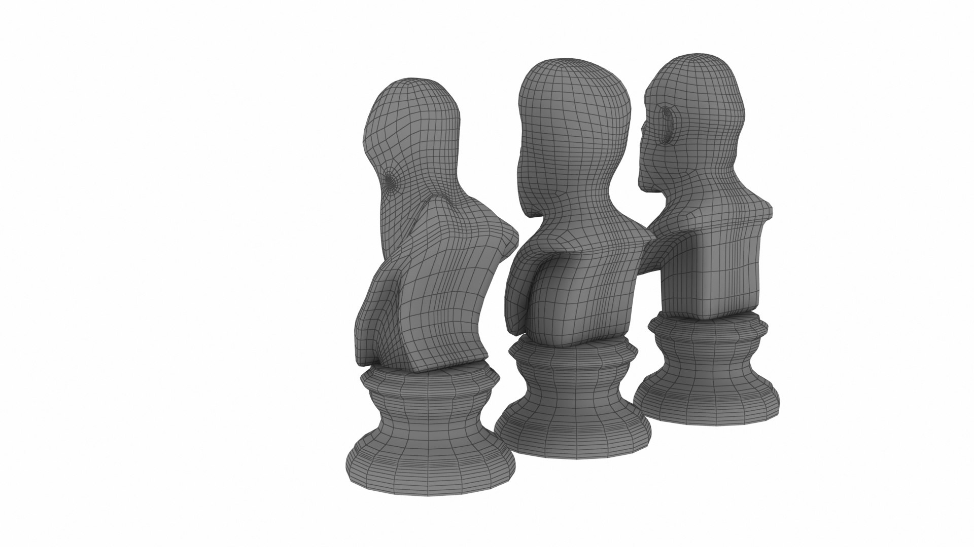 3D Bust Sculpture 3 in 1 model - TurboSquid 1806473