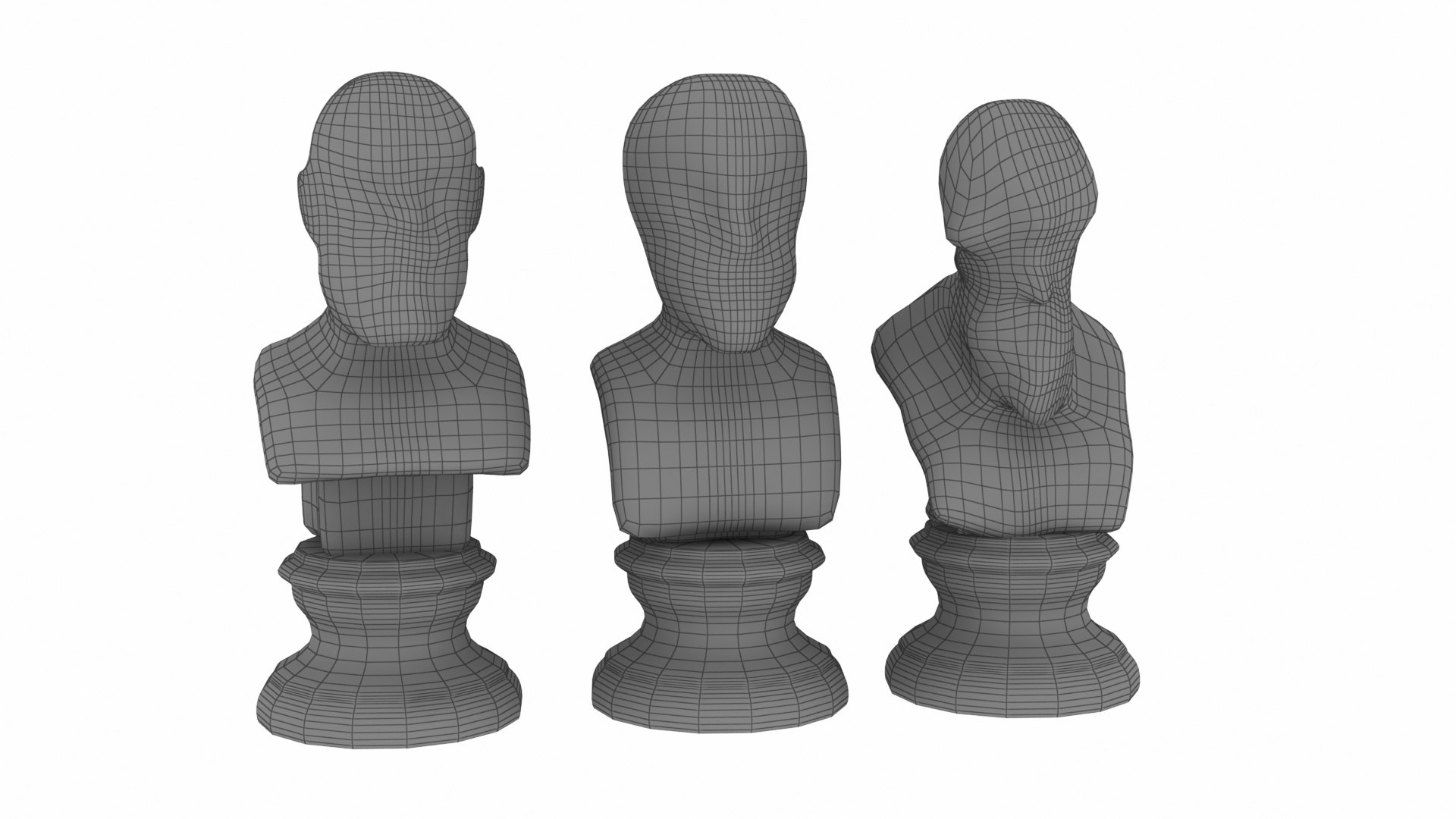 3D Bust Sculpture 3 in 1 model - TurboSquid 1806473