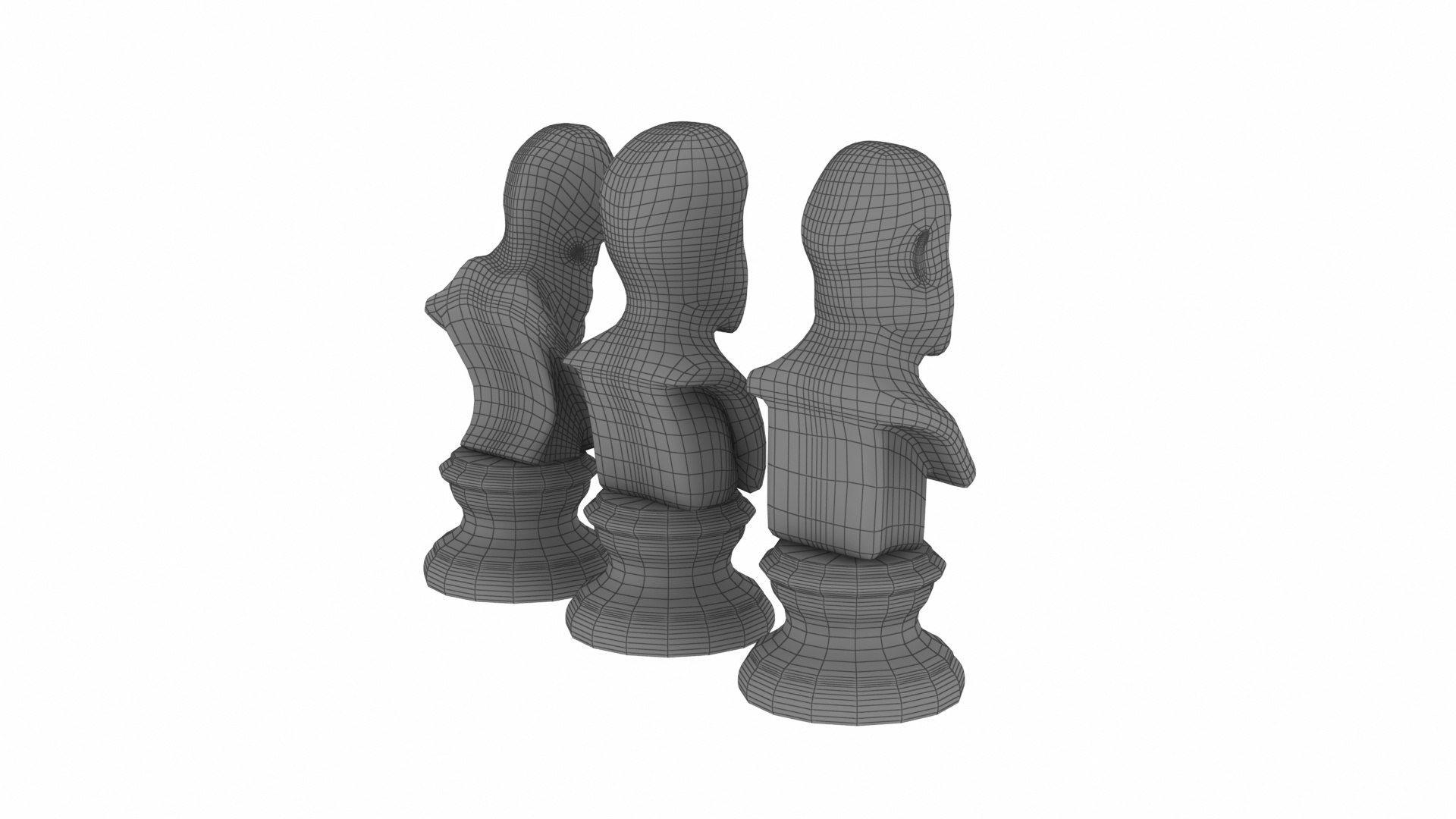 3D Bust Sculpture 3 in 1 model - TurboSquid 1806473