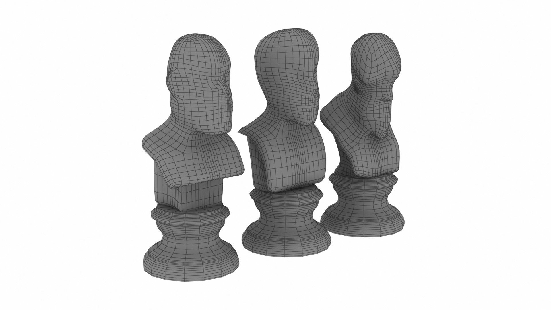 3D Bust Sculpture 3 in 1 model - TurboSquid 1806473