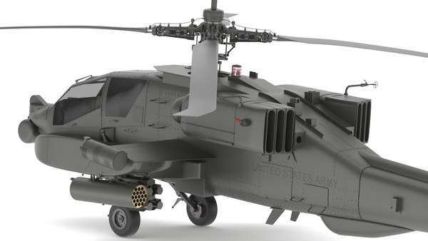 modelo 3d Helicóptero Boeing AH-64D Apache Longbow con cabina ...