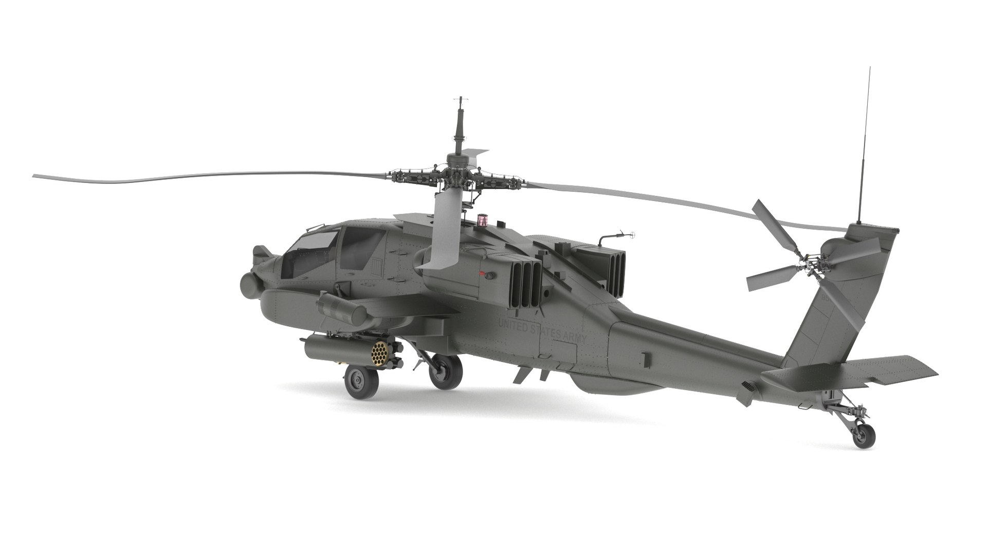 Boeing AH-64D Apache Longbow Helicopter with Cockpit 3D model ...