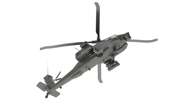 modelo 3d Helicóptero Boeing AH-64D Apache Longbow con cabina ...