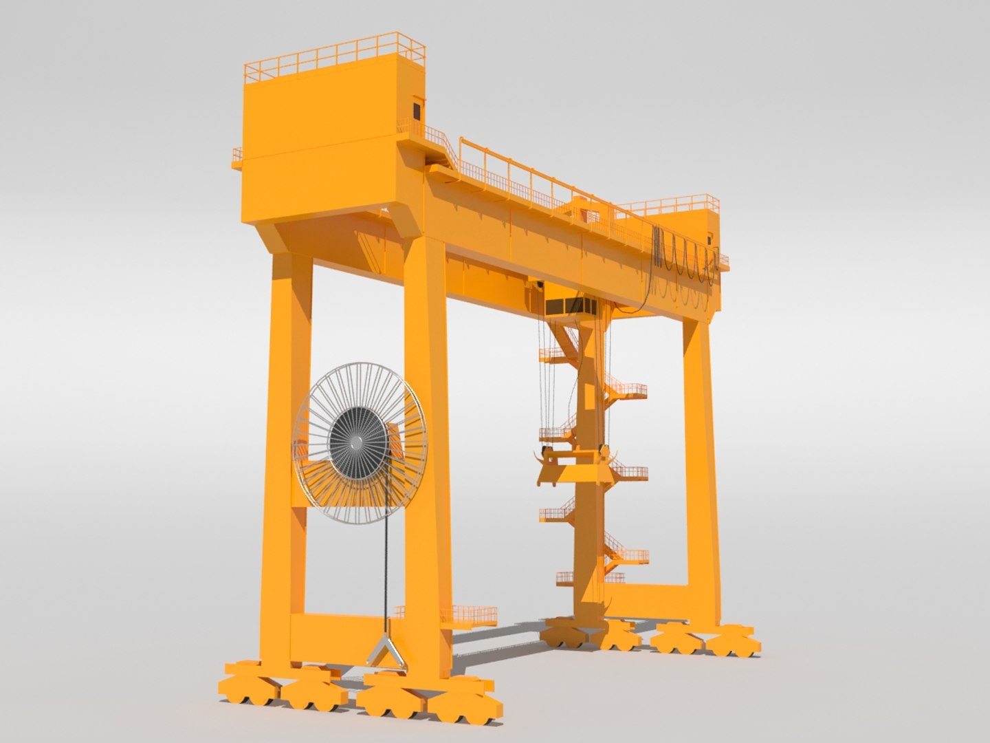 3D Model Gantry Crane Rtg - TurboSquid 1481373