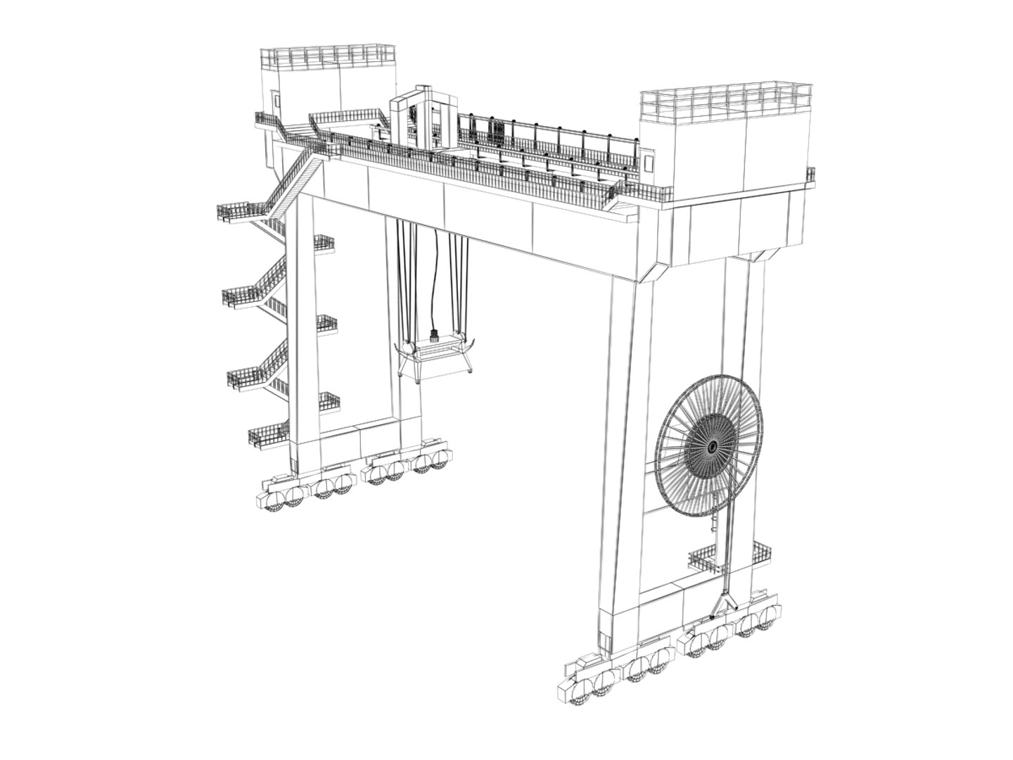 3D Model Gantry Crane Rtg - TurboSquid 1481373