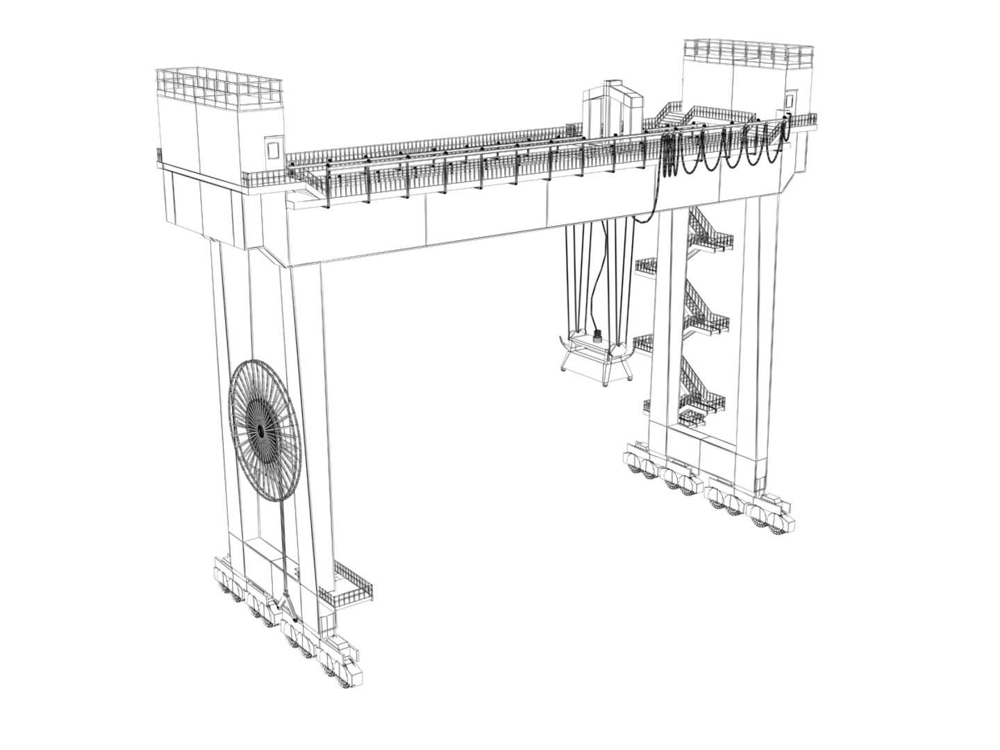 3D Model Gantry Crane Rtg - TurboSquid 1481373