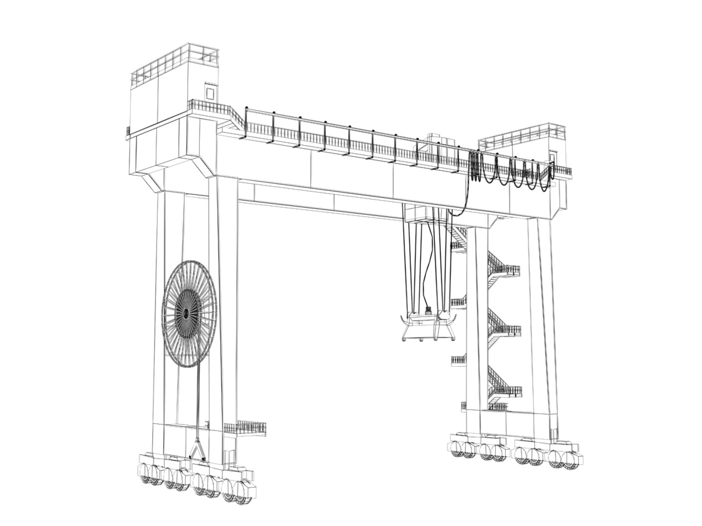 3D Model Gantry Crane Rtg - TurboSquid 1481373
