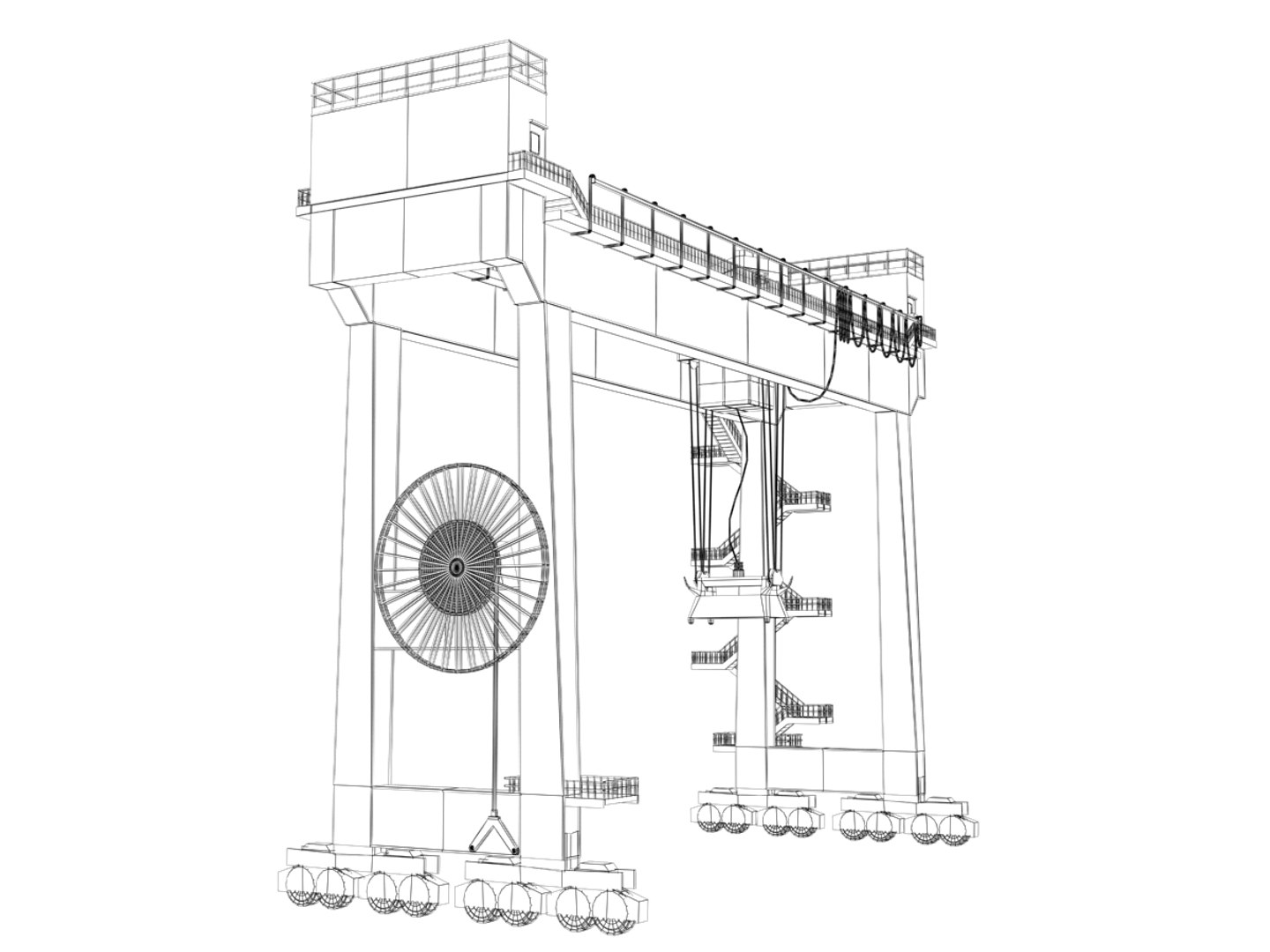 3D Model Gantry Crane Rtg - TurboSquid 1481373