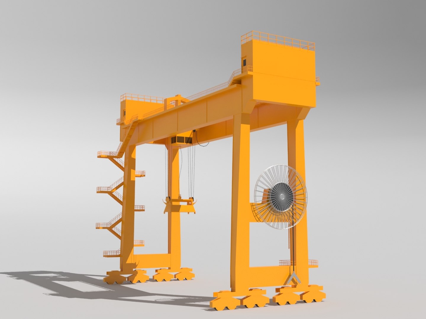 3D Model Gantry Crane Rtg - TurboSquid 1481373