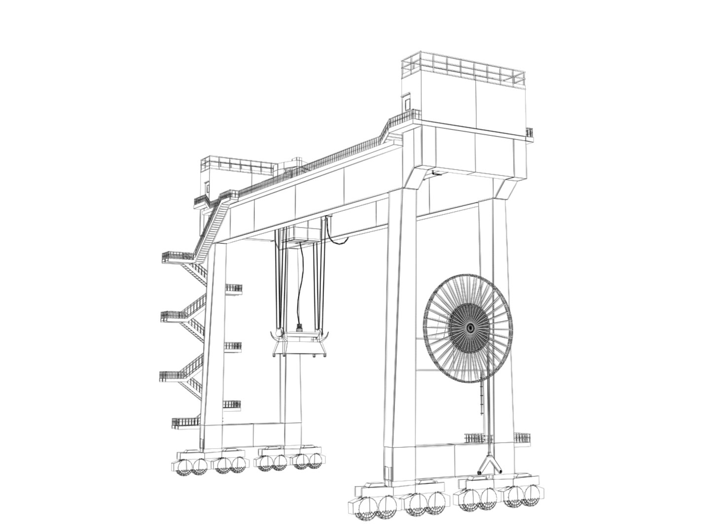 3D Model Gantry Crane Rtg - TurboSquid 1481373