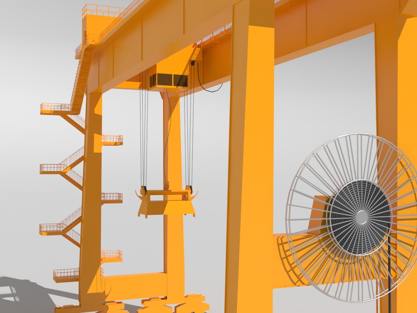 3D Model Gantry Crane Rtg - TurboSquid 1481373
