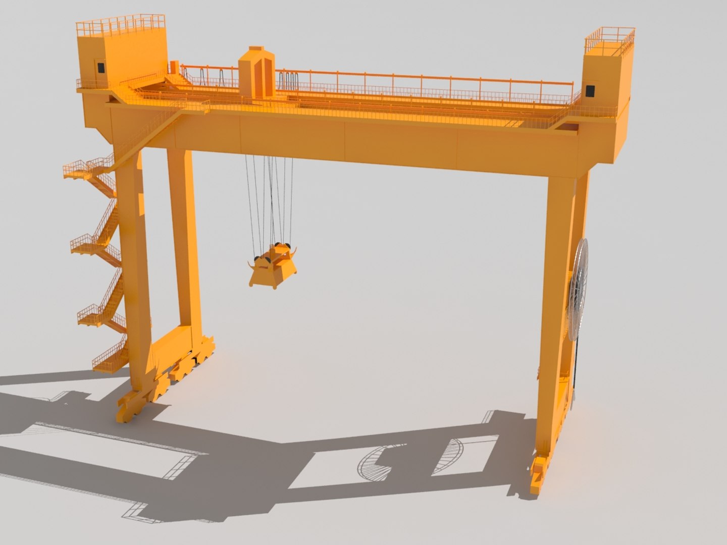 3D Model Gantry Crane Rtg - TurboSquid 1481373
