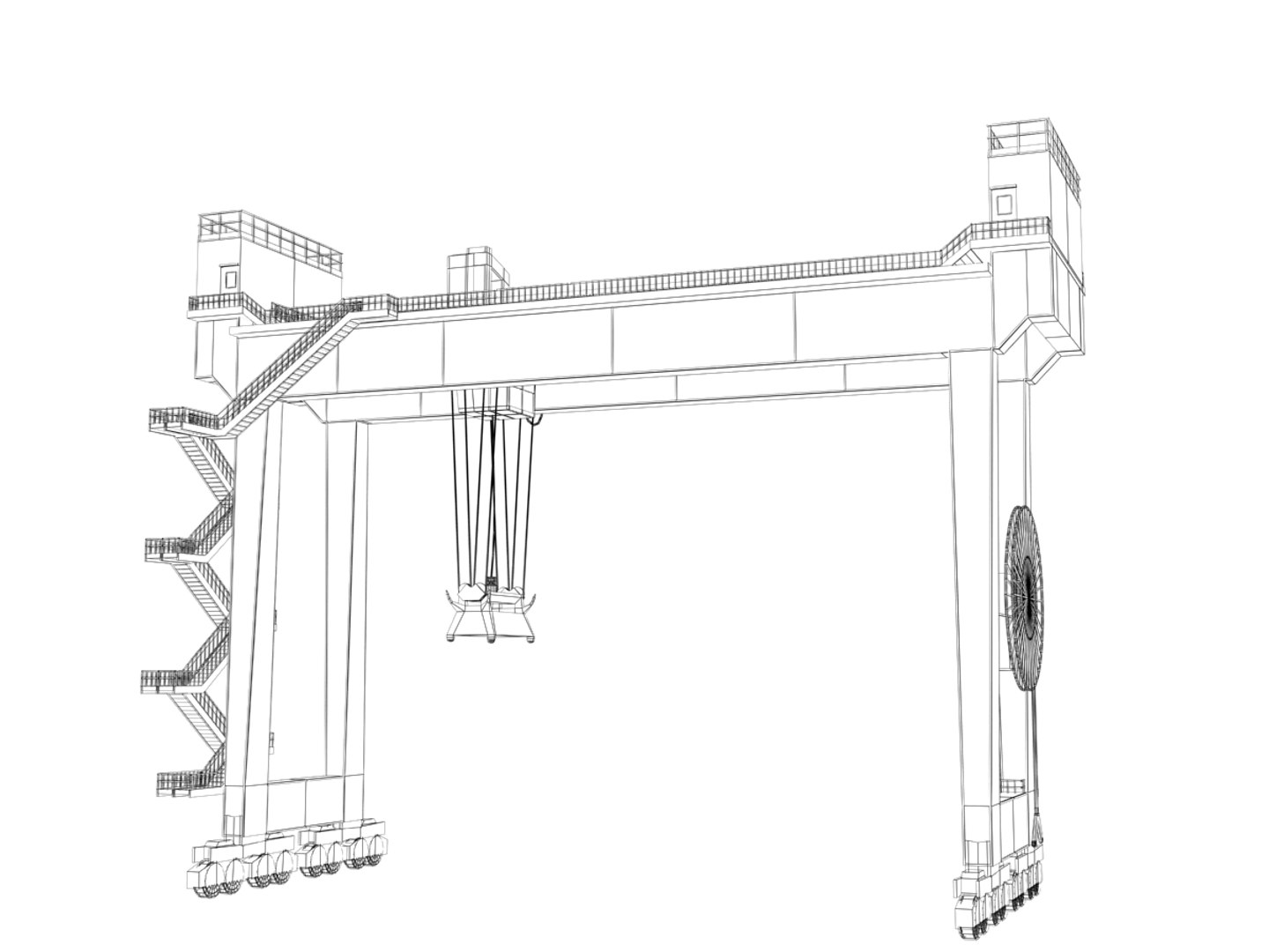 3D Model Gantry Crane Rtg - TurboSquid 1481373