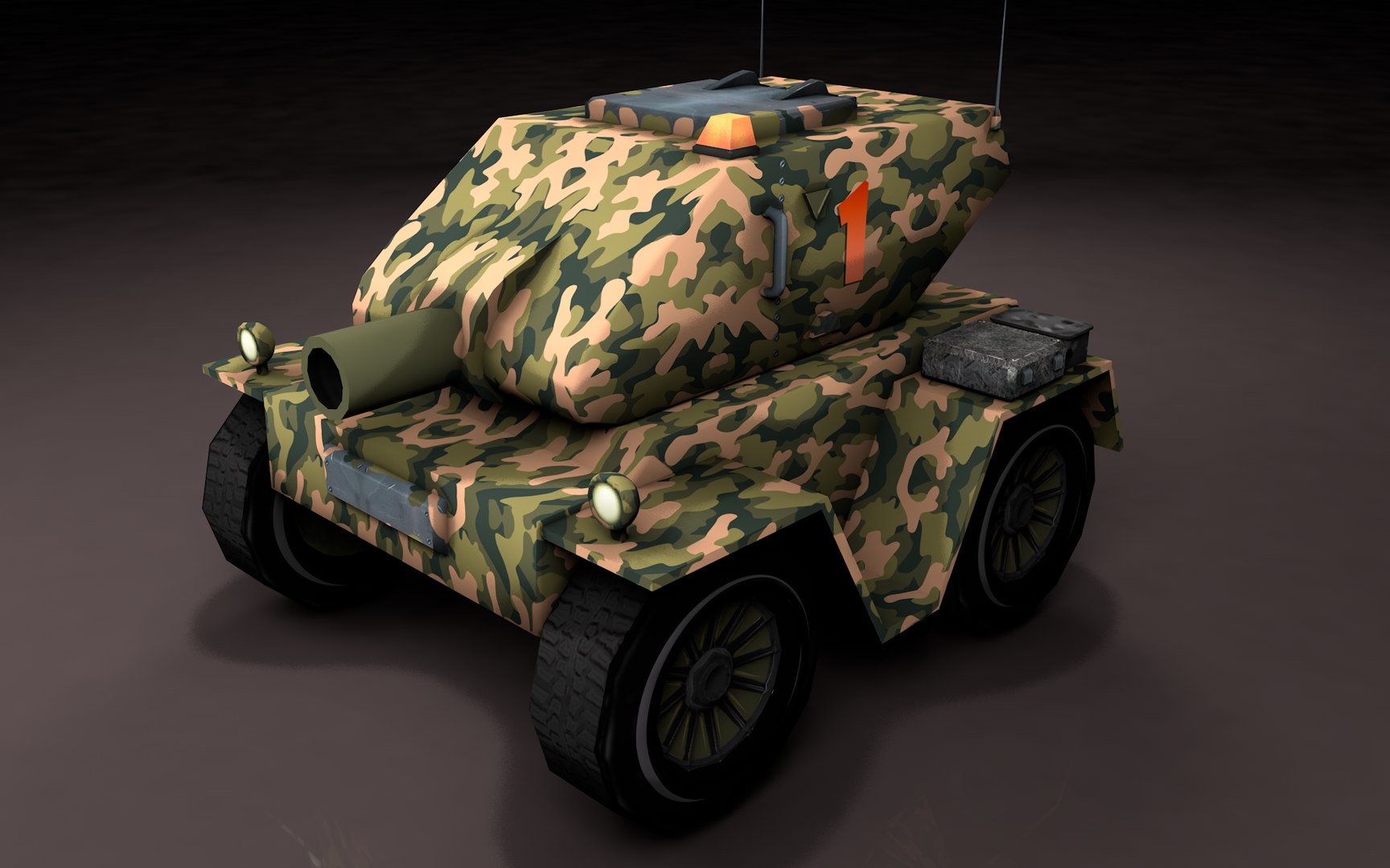 Funny cartoon tank model - TurboSquid 1330685