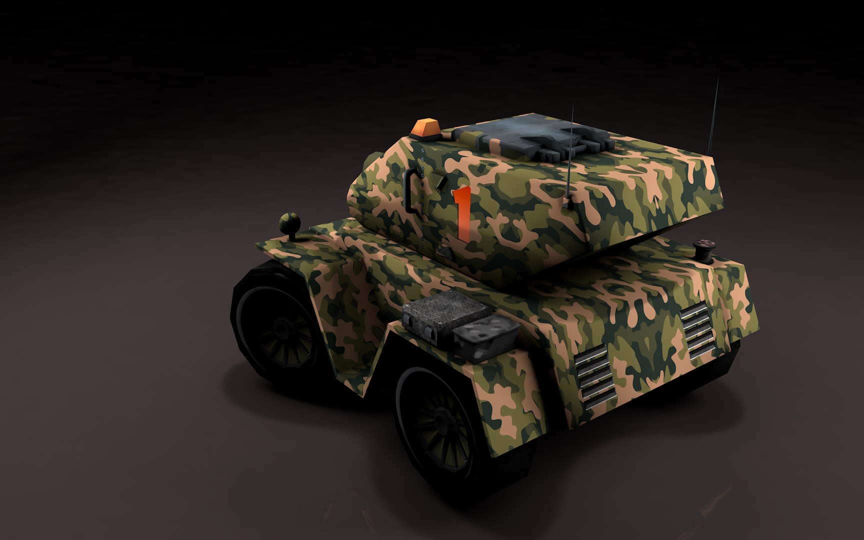 Funny cartoon tank model - TurboSquid 1330685