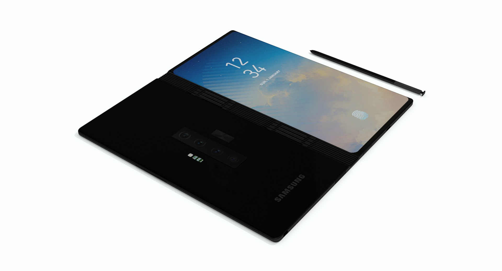 Samsung note s foldable 3D model - TurboSquid 1366561