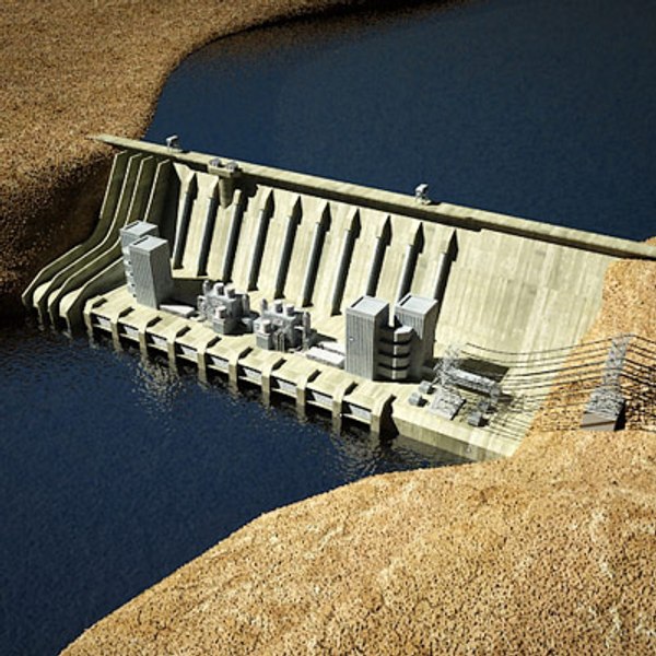 dam hydroelectric electric 3d model