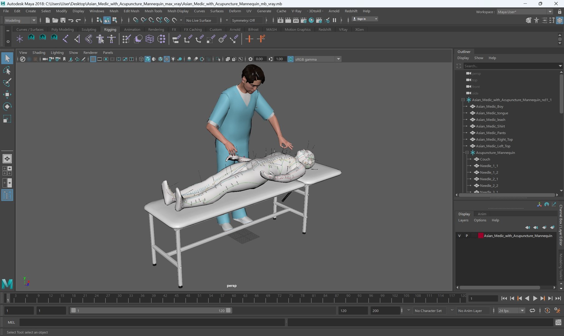 Asian Medic With Acupuncture Mannequin 3D Model - TurboSquid 2366158