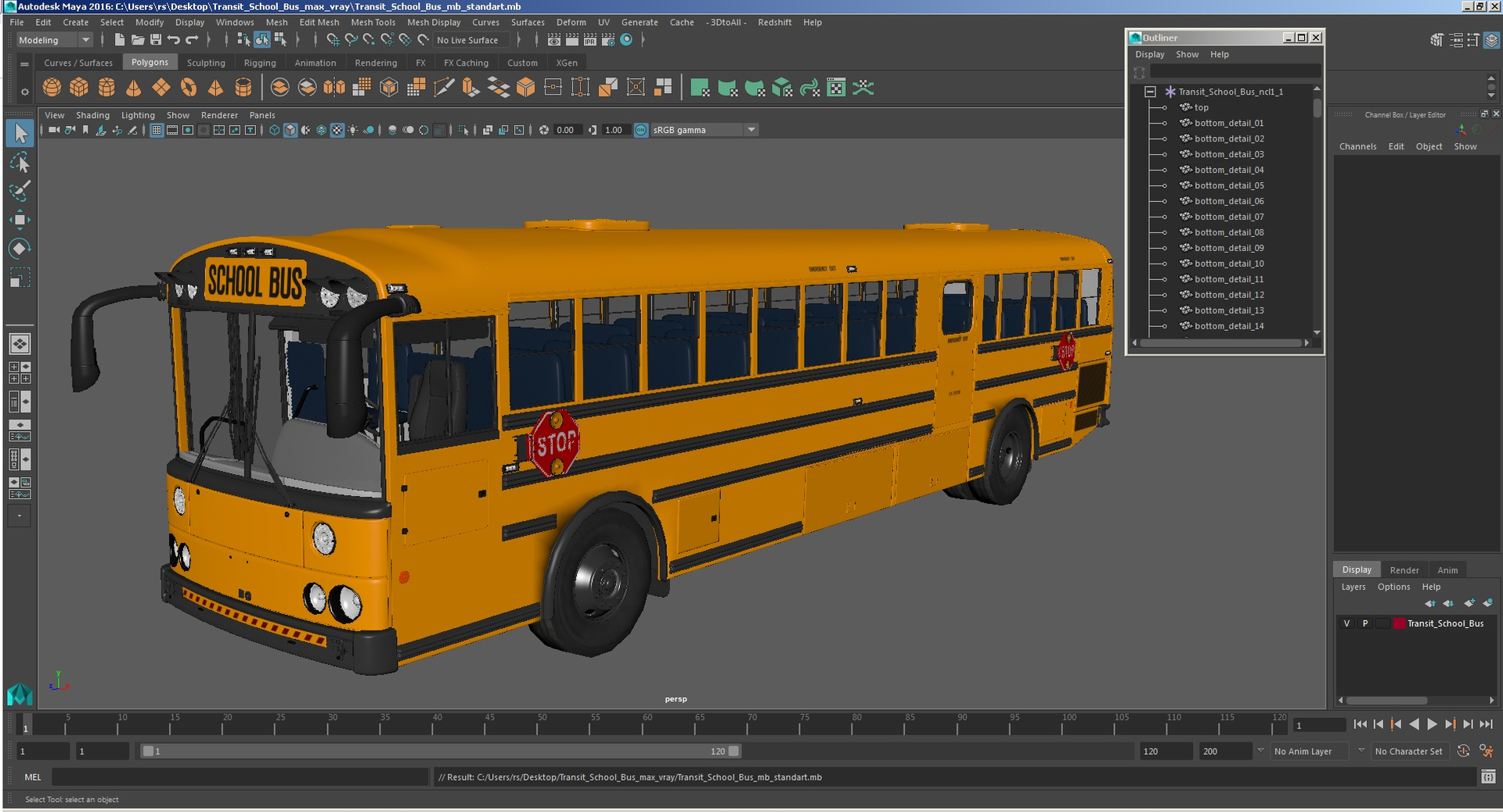 Transit School Bus 3D model - TurboSquid 1727940
