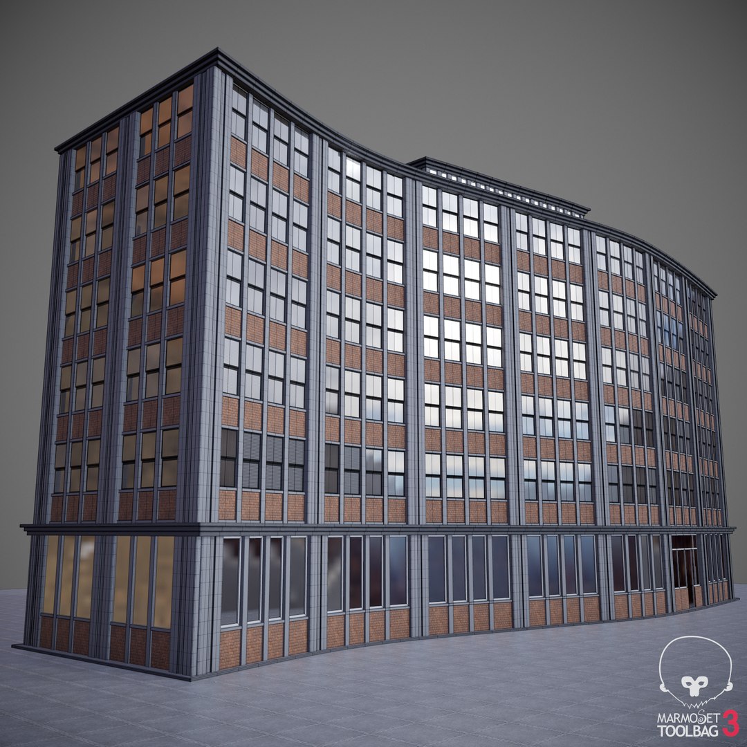 Curved Building 01 Model - TurboSquid 1306056