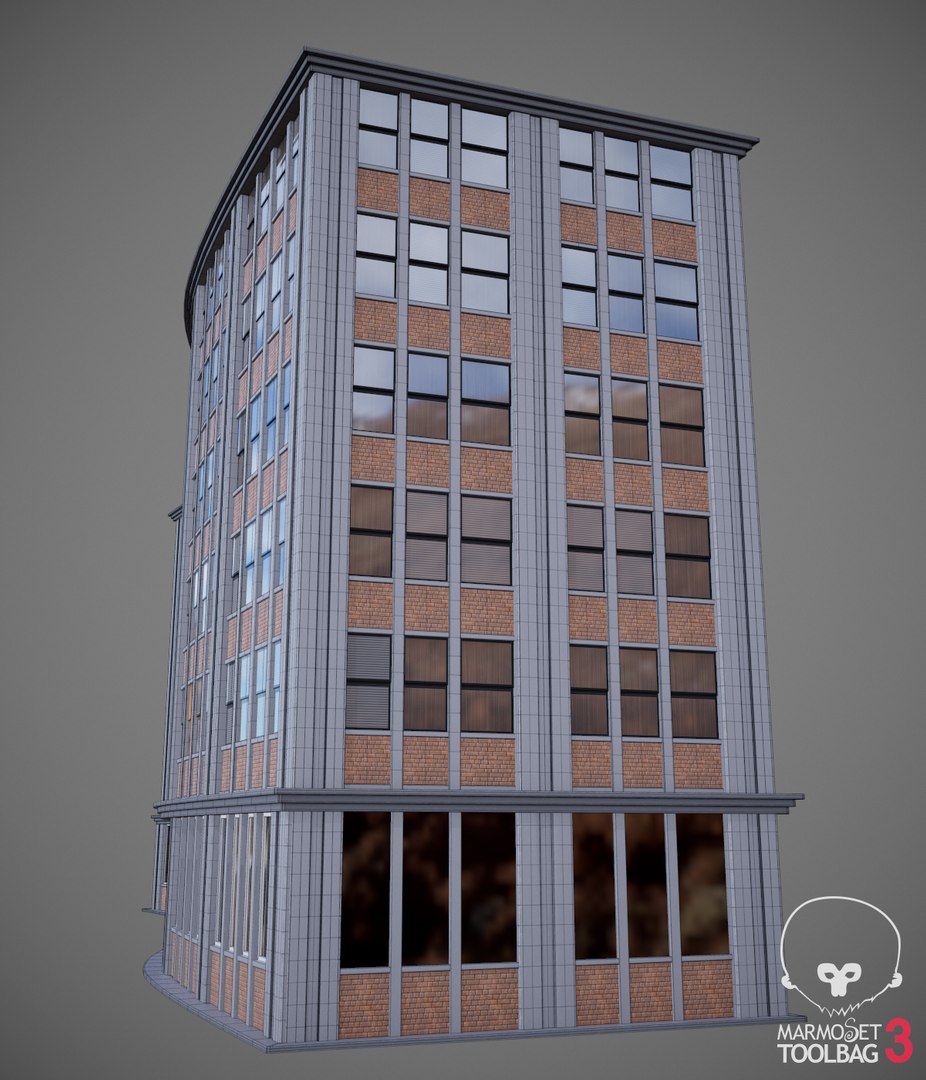 Curved Building 01 Model - TurboSquid 1306056