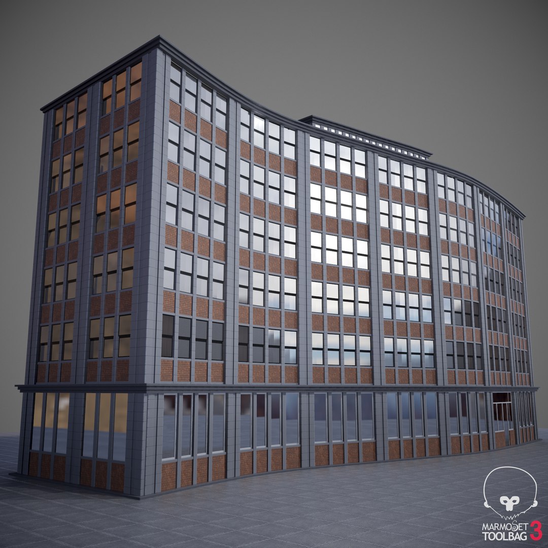 Curved Building 01 Model - TurboSquid 1306056