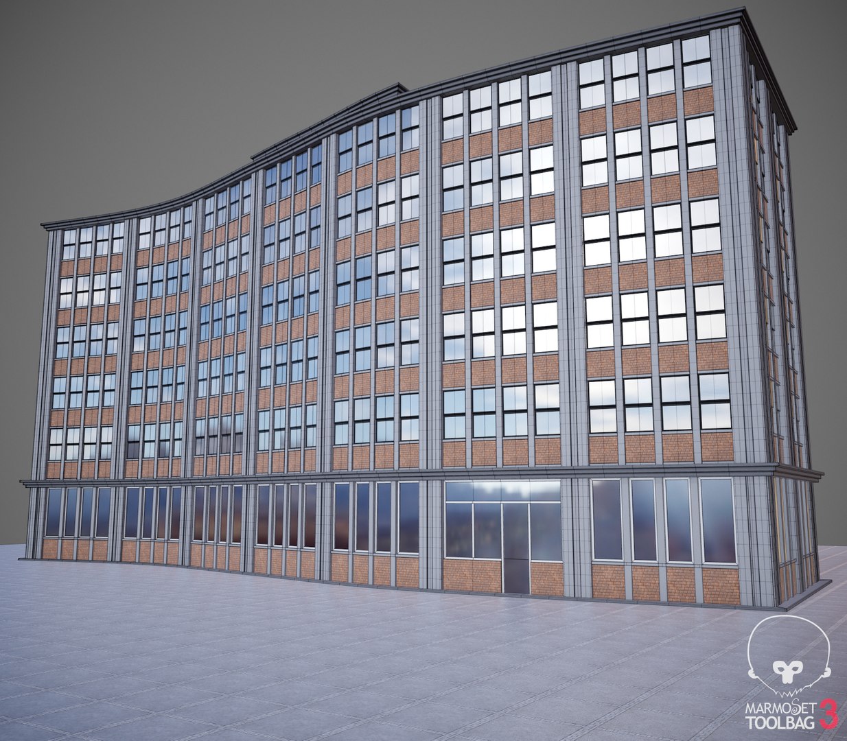 Curved Building 01 Model - TurboSquid 1306056