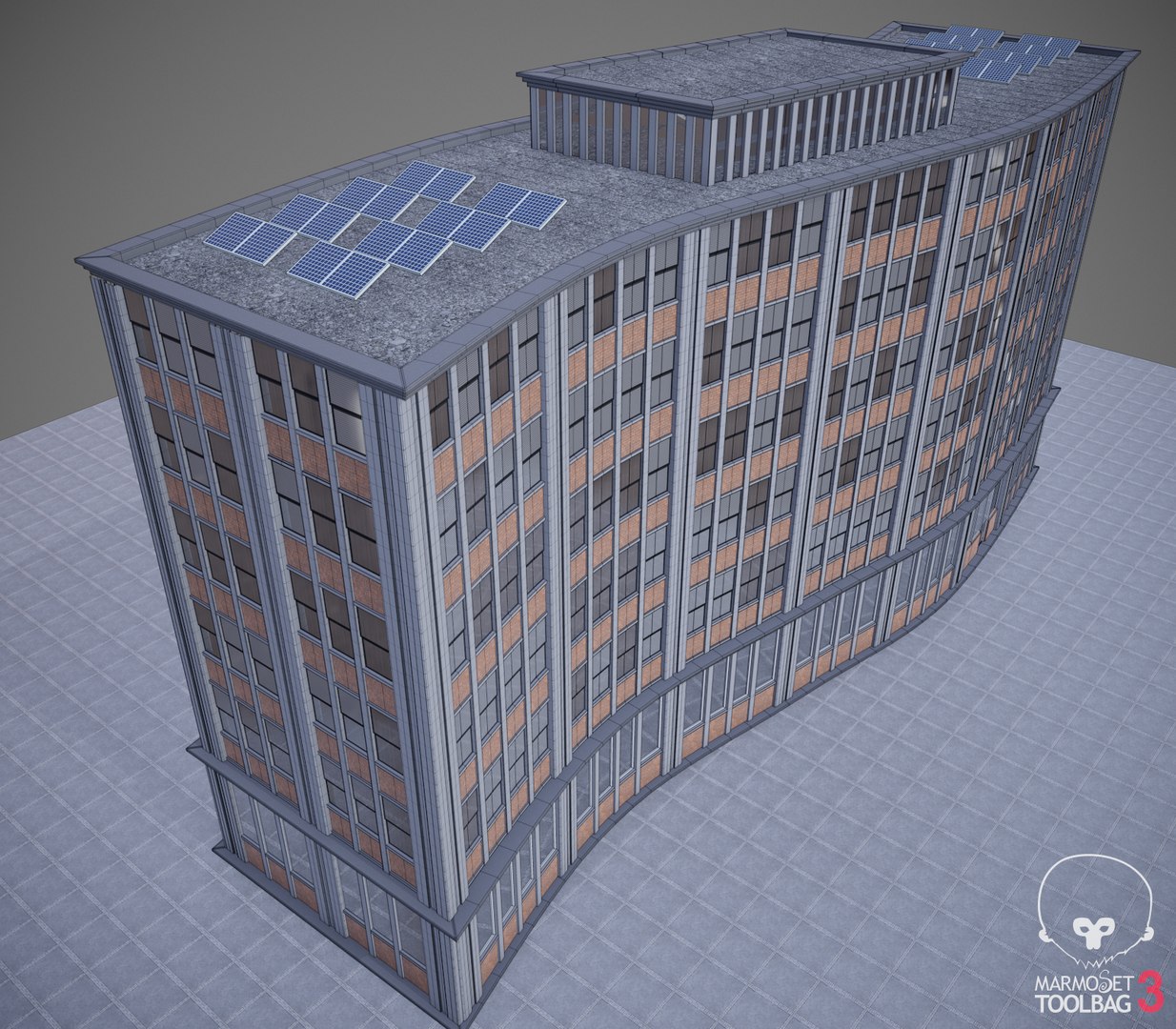 Curved Building 01 Model - TurboSquid 1306056