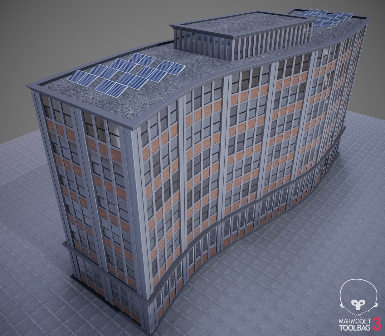 Curved Building 01 Model - TurboSquid 1306056