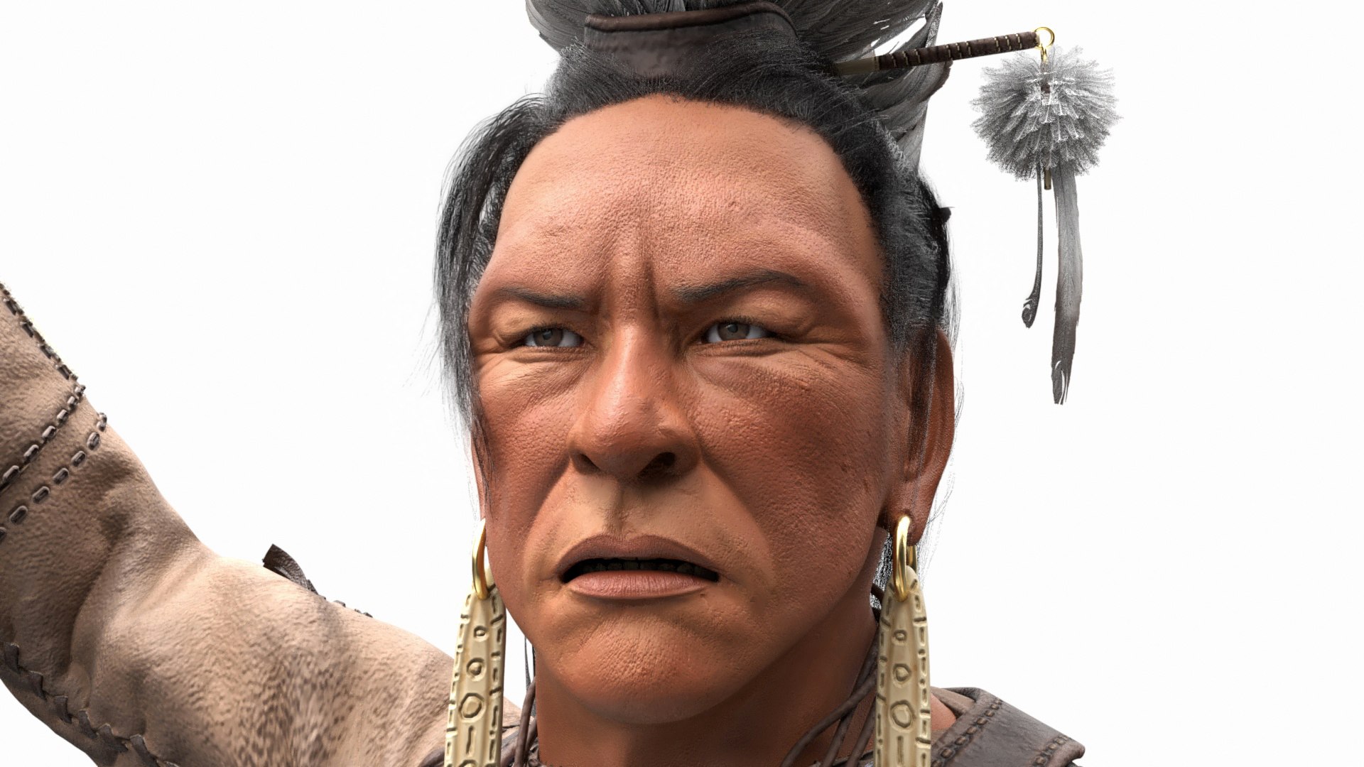 Native American Chief With Tomahawk 3D - TurboSquid 2324011
