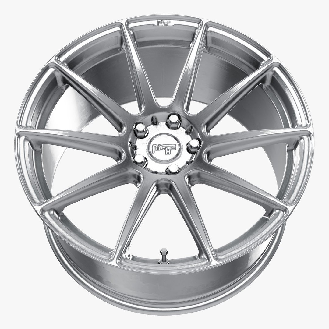 3D Niche Essen Wheel Silver With Machined Face model - TurboSquid 2117117