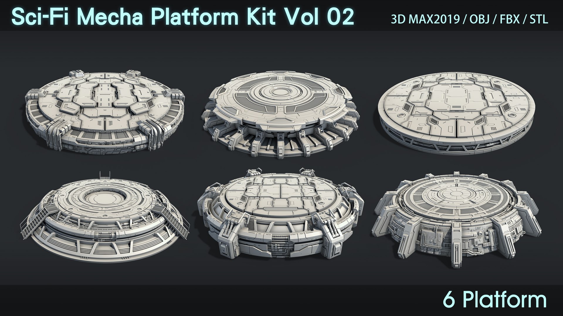 Sci-Fi Mecha Platform Kit Vol 02 3D Model - TurboSquid 2073722