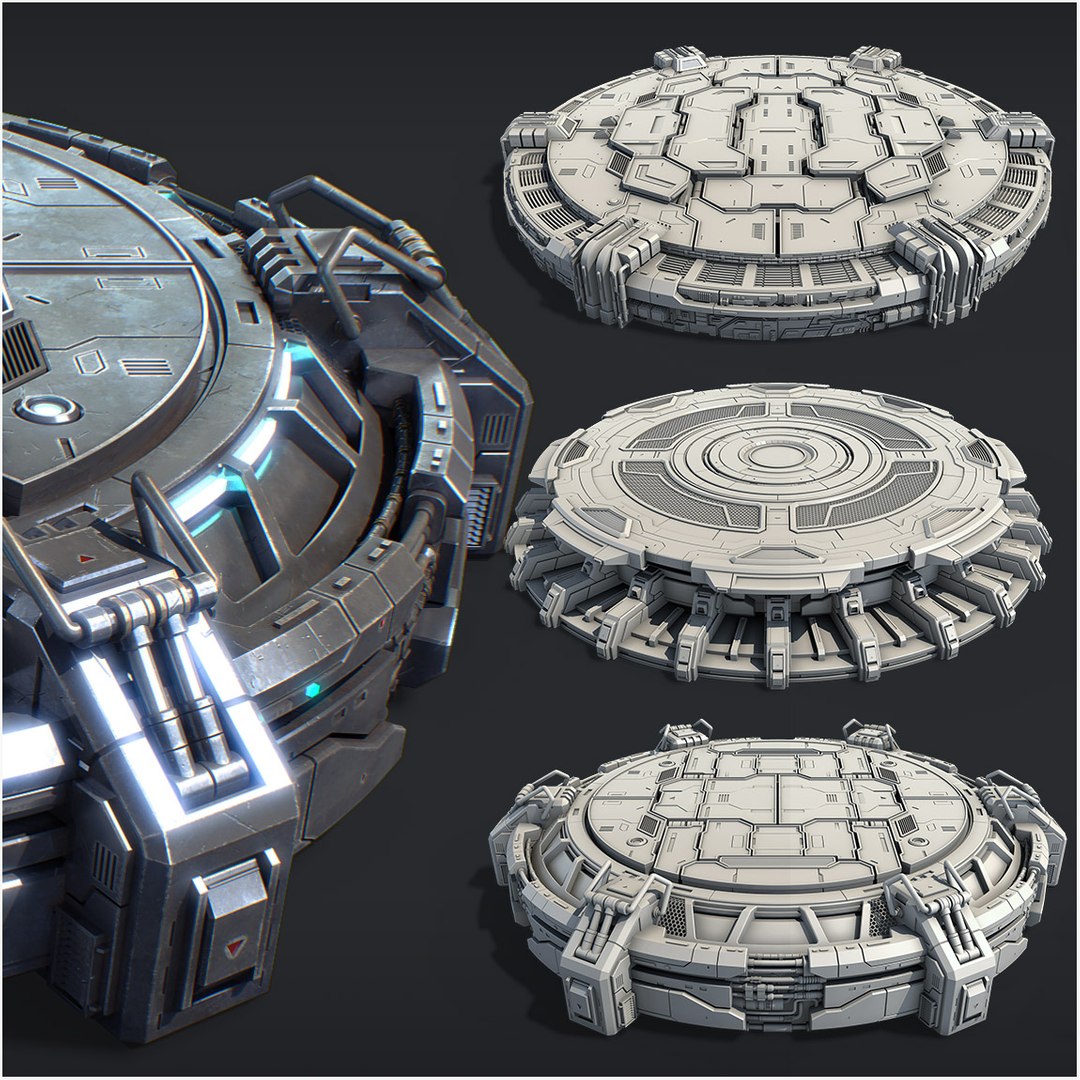 Sci-Fi Mecha Platform Kit Vol 02 3D Model - TurboSquid 2073722