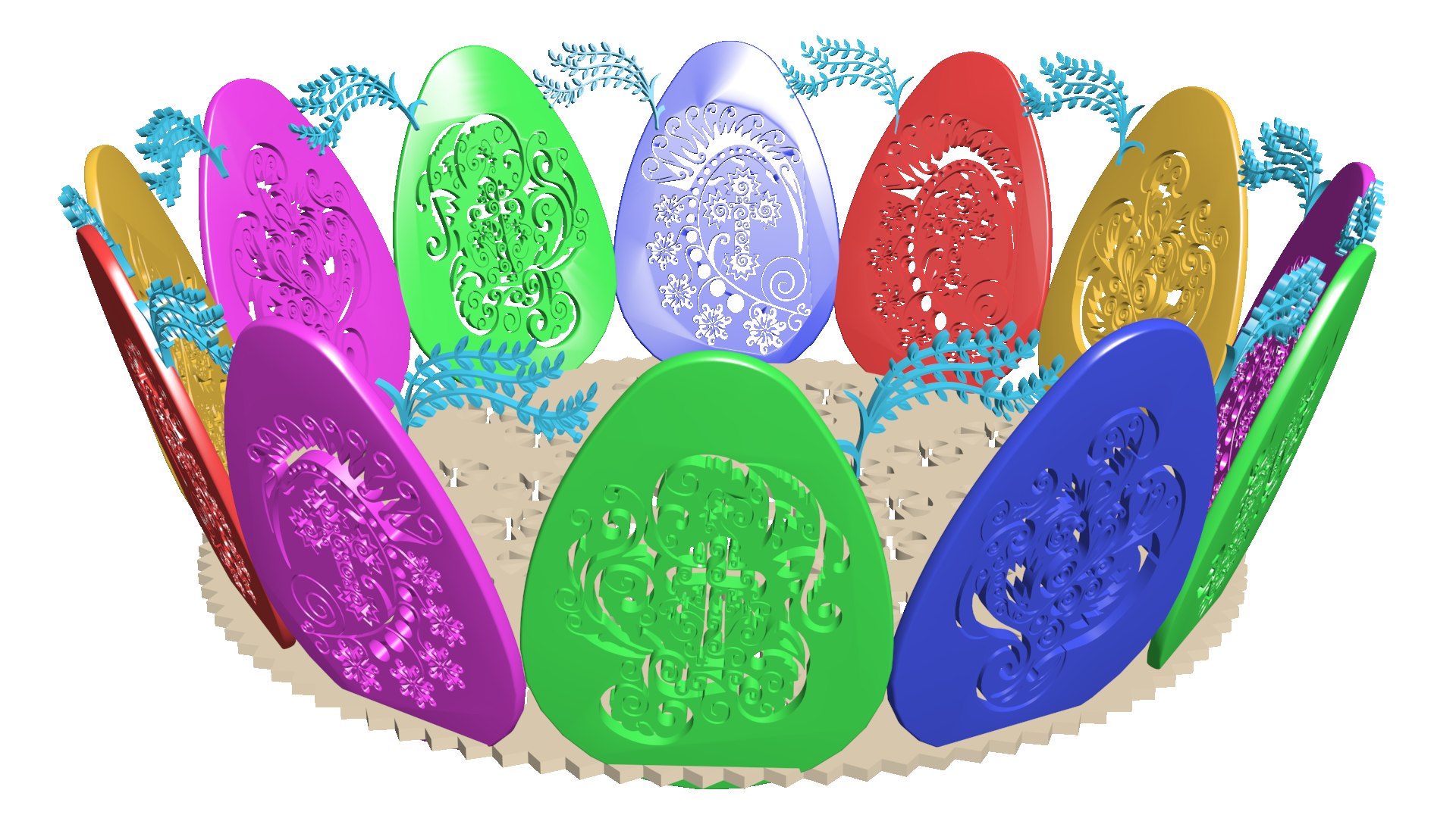 Basket Easter Egg Video Animation Model - TurboSquid 1701748