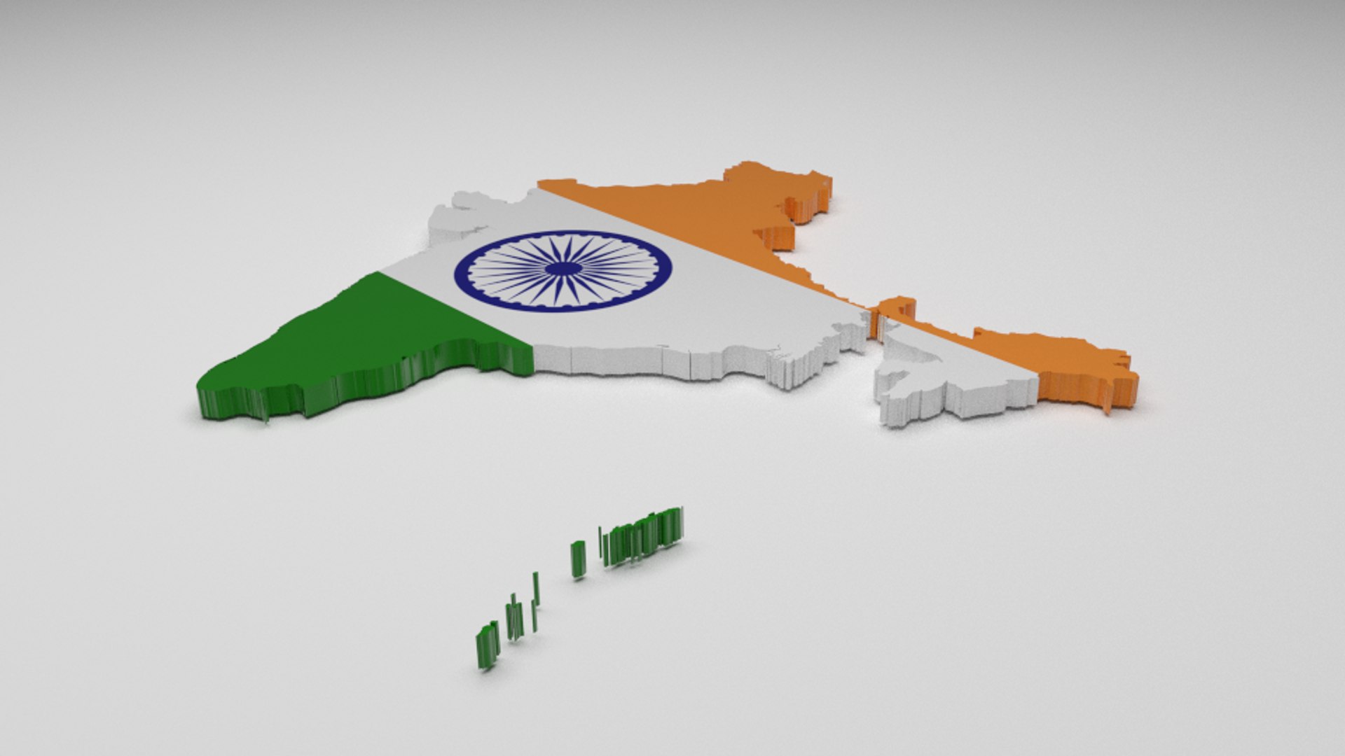 India Flag 3d Model