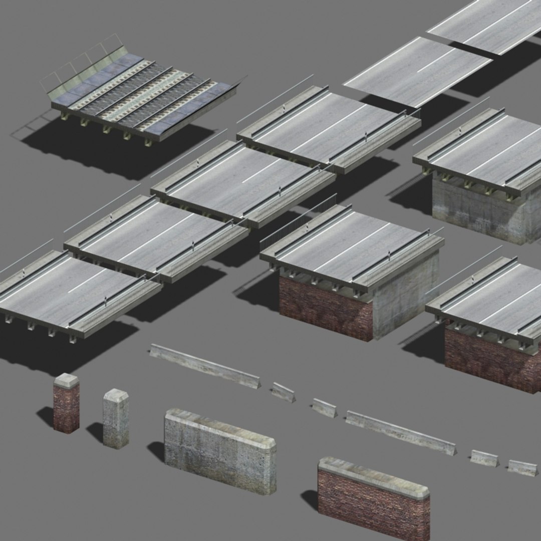 3d Model Highway Bridge Set