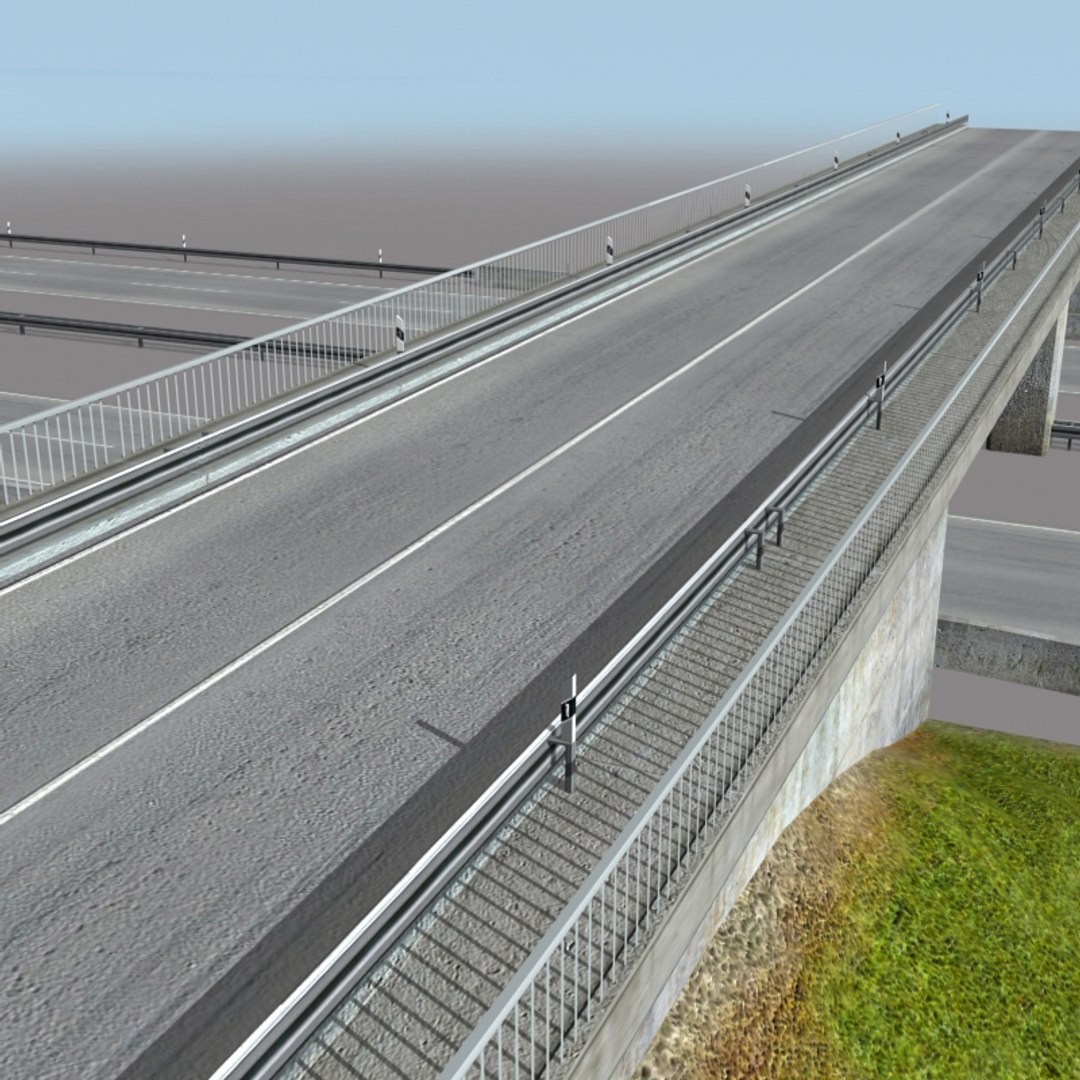 3d model highway bridge set