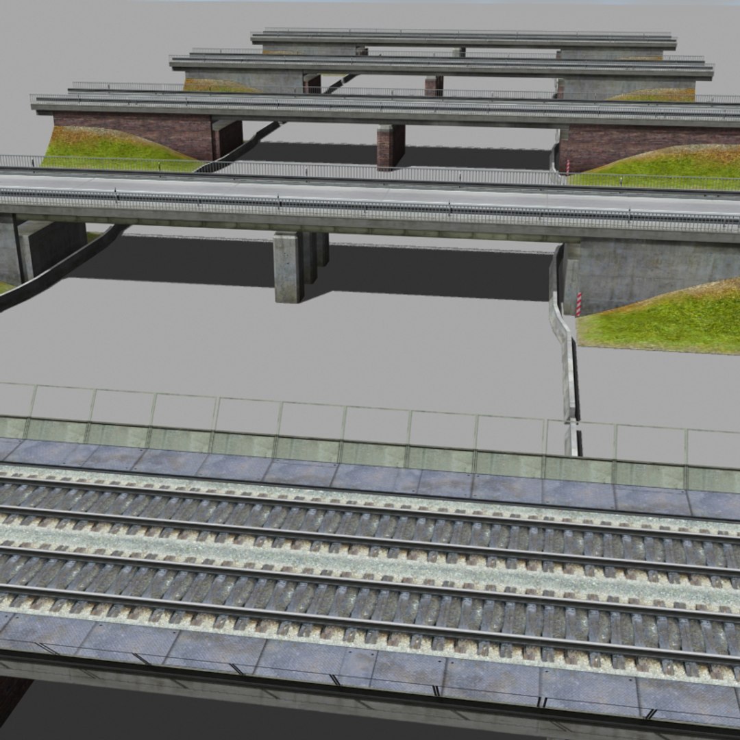 3d Model Highway Bridge Set