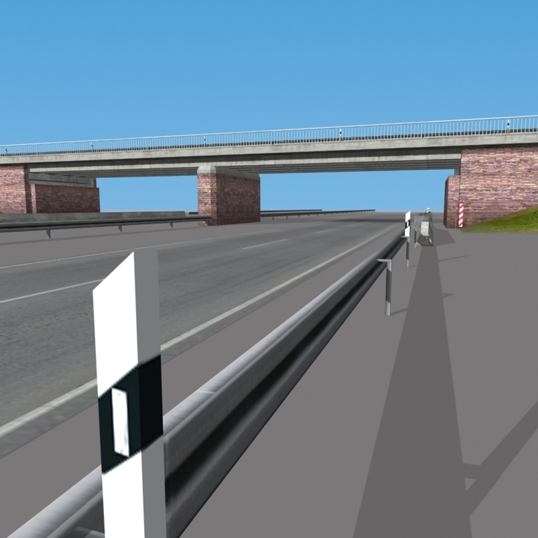 3d model highway bridge set