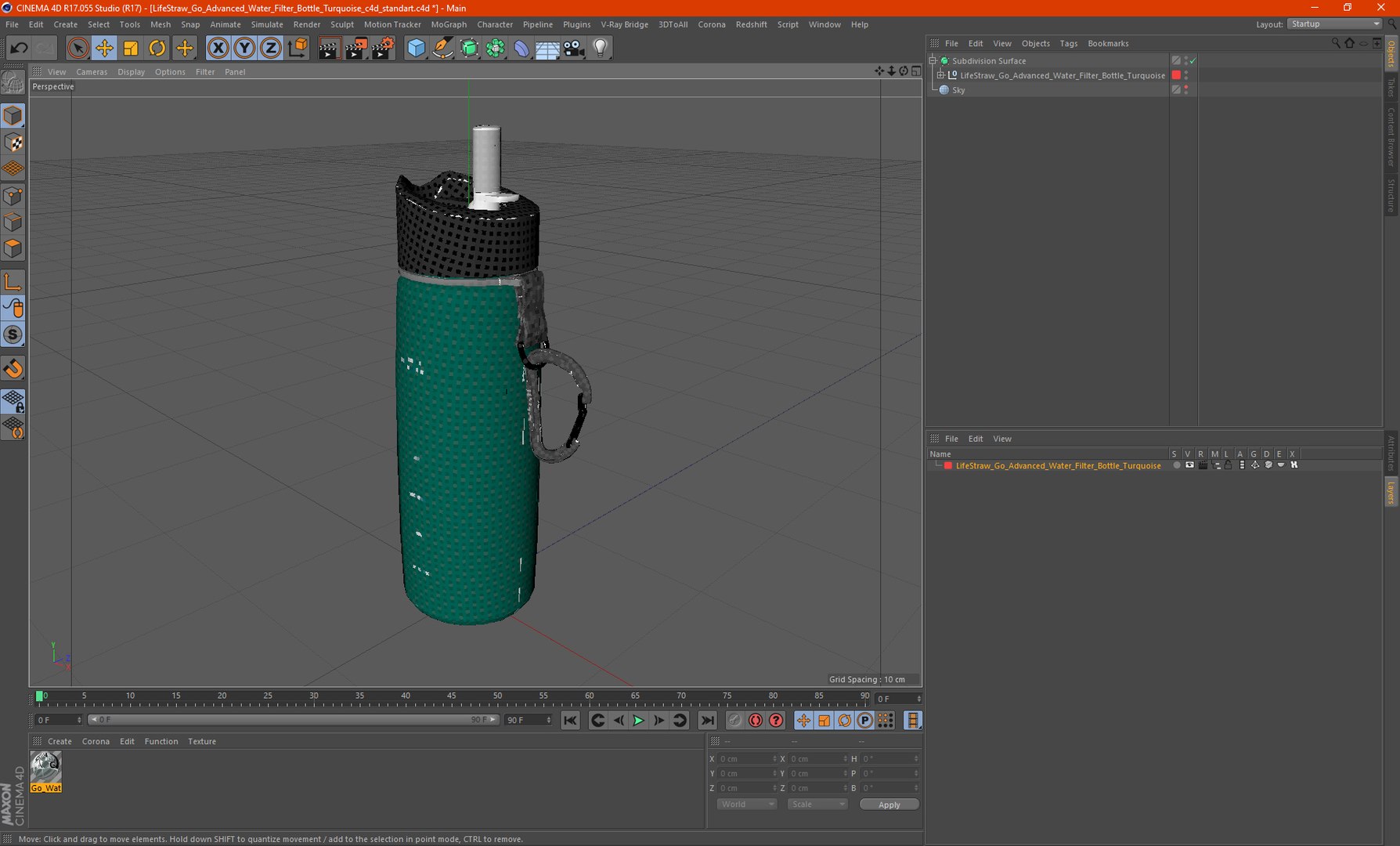 LifeStraw Go Advanced Water Filter Bottle Turquoise 3D model ...