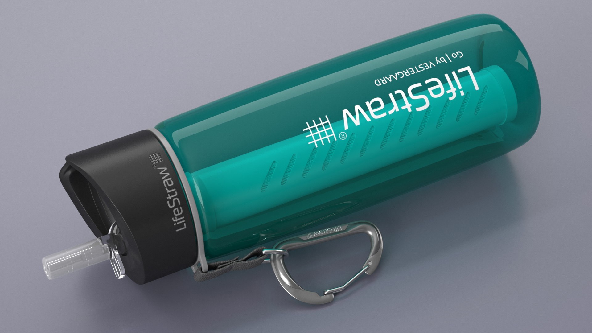 LifeStraw Go Advanced Water Filter Bottle Turquoise 3D model ...