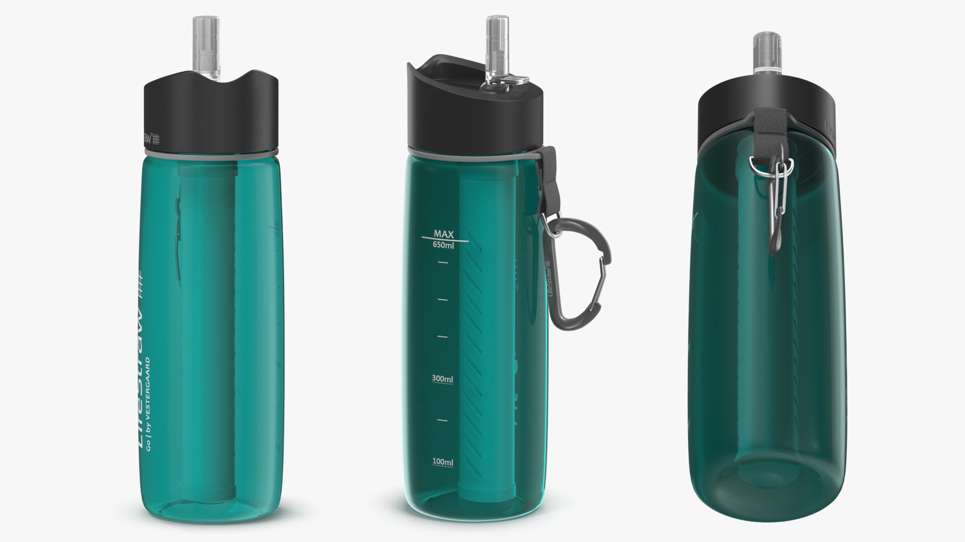 LifeStraw Go Advanced Water Filter Bottle Turquoise 3D model ...